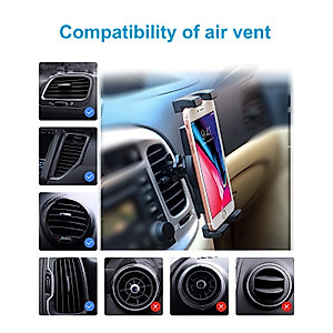 Phichy Car Vent Tablet Holder Mount for 4.7"-13" Phone & iPad - Air Vent Tablet Car Mount, Super Stable Clip Tablet Mount for Car Compatible with iPad Pro/Air/Mini, Galaxy Tabs, iPhone, Tablets