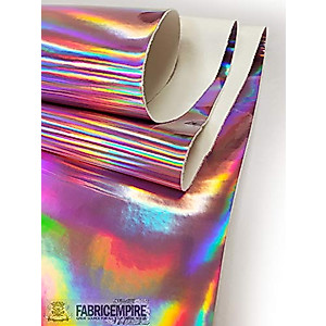 Fabric Empire Vinyl Upholstery Plain Hologram Glossy Smooth Fabric 54" Wide Sold by The Yard (Light Pink)