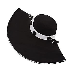 Ayliss Women's Wide Birm Sun Hat Foldable Floppy Hat Reversible Summer Beach Roll up Cap Sun Hat Packable UV Protection (Black)