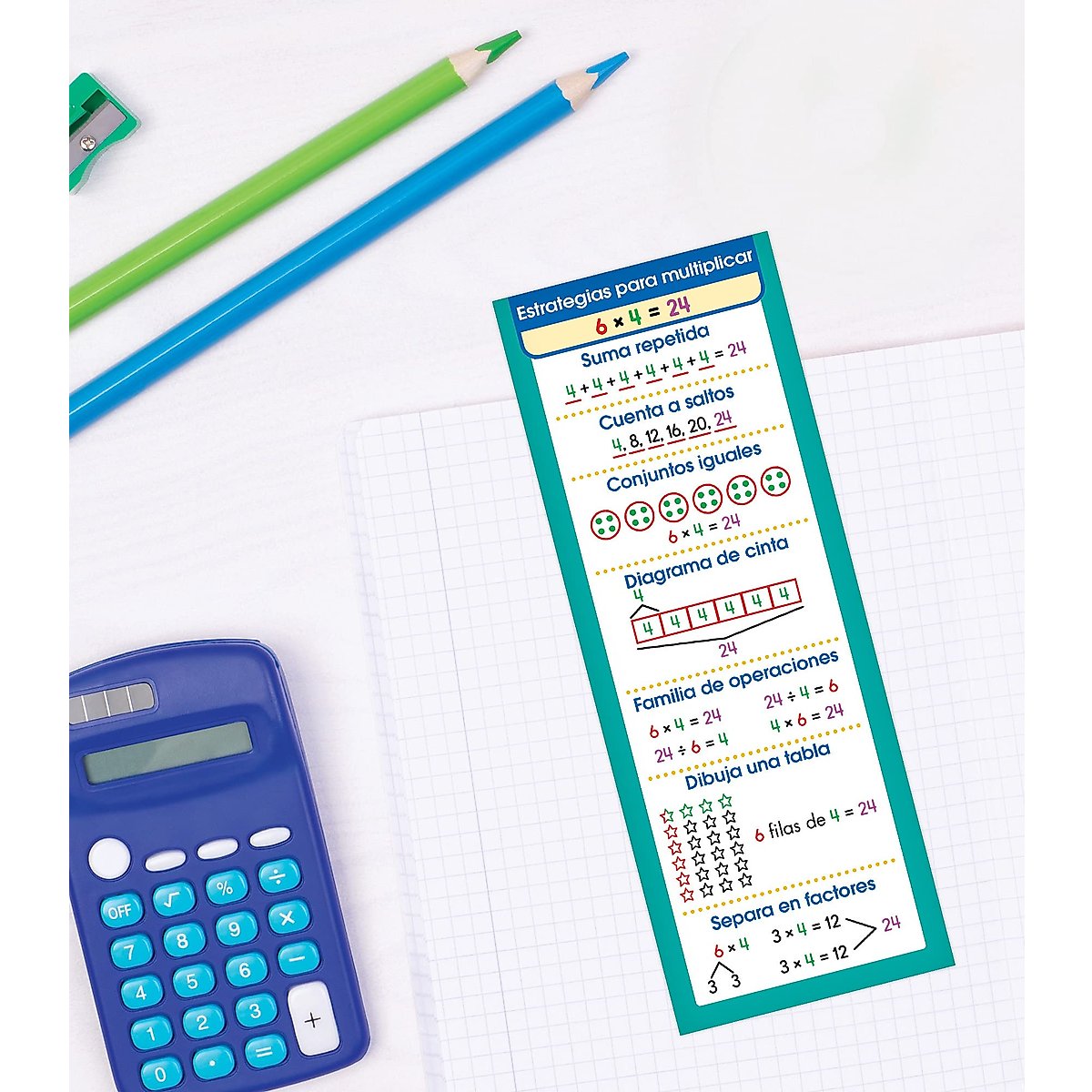 Carson Dellosa Multiplicacion Instructional Set—Reference Chart, Multiplication Charts With Multiplication Facts Through 12, Strategy Reference Bookmarks, Math Skills, Spanish Edition (69 pc)