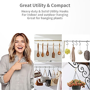 Airesly 6 Pack S Hooks Heavy Duty Brass & Copper Gold S Hooks - Gold Coat Hangers for Clothes, Brass Hooks for Towels, Kitchen Pots & Pans, Coffee Cups, Bird Feeders & Plants（Brass Gold）