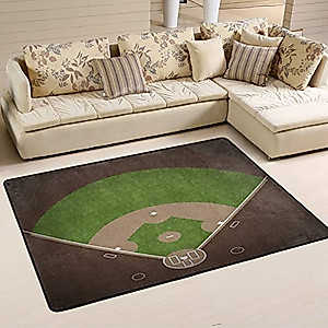 ALAZA American Baseball Field Vintage Area Rug Rugs for Living Room Bedroom 3'x2'