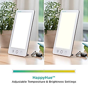 Verilux® HappyLight® Touch Plus - UV-Free LED Bright White Light Therapy Lamp with 10,000 Lux, Adjustable Brightness, Color, and Countdown Timer