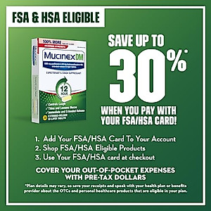 Mucinex DM 12Hr Maximum Strength Chest Congestion & Cough Medicine For Adults, Cold And Cough Medicine for Excess Mucus Relief, 1200 mg Guaifenesin & 60 mg Dextromethorphan HBr, 28 Bi-Layer Tablets