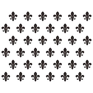 ANFRJJ French Style Flower Wall Stickers - 36 PVC Removable Decals for Bedroom Decor - Elegant Floral Art Decals - JWH195 Collection (Black) - Easy Peel and Stick Wall Decals