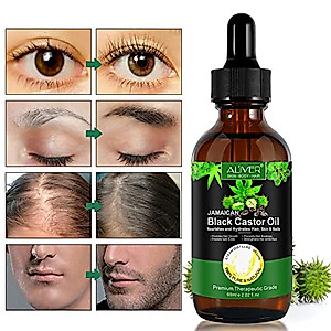 Castor Oil for Hair Growth,Eyelashes And Eyebrows,Jamaican Black Castor Oil,Natural Cold Pressed Hair Treatment Oils,Organic Hair Oil for Dry Damaged Hair,Skin And Nails,2.02 Fl.Oz