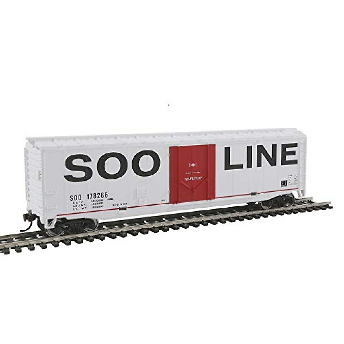 Walthers Trainline HO Scale Model 50' Plug-Door Boxcar with Metal Wheels Soo Line