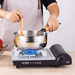 Yukihira Saucepan,Yukihira Pot,Stainless Steel Saucepan Yukihira Pan Traditional Japanese Saucepan Milk Pot with Wood Handle (6.3inch 1.2 Quart)