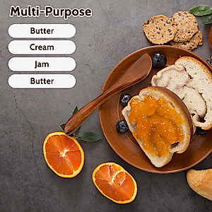 Hariendny 4Pcs Wooden Butter Knife 6 Inch Jelly Cheese Spreaders Sandwich Spreaders Condiment Knive Wooden Mini Spatulas for Kitchen