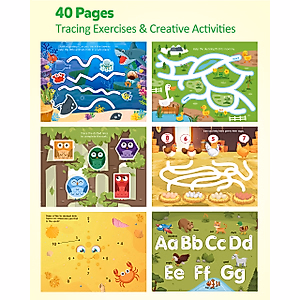 Coogam Pencil Control Tracing Workbook, Learn to Write Alphabet ABC Letters Numbers Handwriting Book Fine Motor Montessori Educational Toy Gift for Preschool Kids