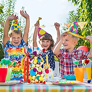 Rainbow Cellophane Treat Bags, Polka Dot Stripes Printed Pattern Goodie Candy Favor Bags with Twist Ties for Pride Day Kids School Lunches Baby Shower Birthday Party Supplies (105 Pieces) (180 Pieces)