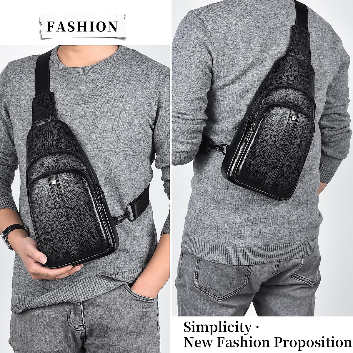 FSD.WG sling Backpack for Men Chest Bag Crossbody Shoulder Bags Travel Bag Purse for Men with Water Resistant