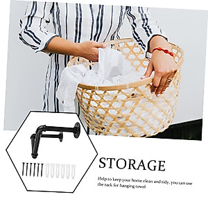 2 Sets Wall Mount Hanging Rack Towel Rack Industrial Towel Rack Hanging Towel Holder Multi-functional Storage Rack Towel Organizer Holder Storage Holder Retro Rack