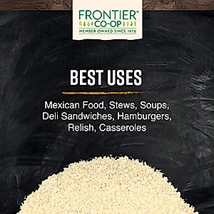 Frontier Co-op Onion, White Chopped, Kosher | 1 lb. Bulk Bag | Allium cepa