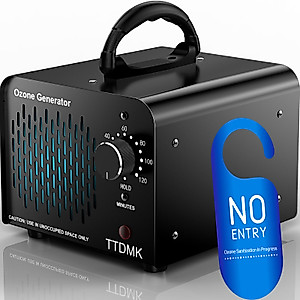 TTDMK Ozone Generator 15,000mg/h, Commercial Ozone Machine Odor Removal, High Capacity Ozone Machine, Home Ozone Generator for Car, Home, Smoke, Pet, etc (Black)