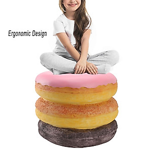 Simulated Food Stools, Fun Shoe Changing Stool, Decorative Space Saving Macaron Stool Food Shaped Furniture Donut Stool for Hallway Living Room Bedroom
