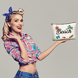 Yilloog 6 Pieces Beach Cosmetic Bag for Women Beach Makeup Bag Accessories Travel Organizer Bag Pouch Presents for Women Kids Gifts