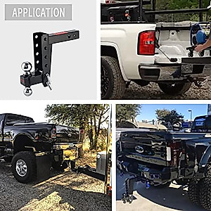 OPENROAD Adjustable Trailer Hitch Ball Mount Fits 2-Inch Receiver, 2’’ & 2-5/16’’ Dual Balls 12000lbs/7500LBS, 8" Drop/ 8" Rise Drop Hitch, Tow Hitch for Heavy Duty Truck with Stainless Steel Pins