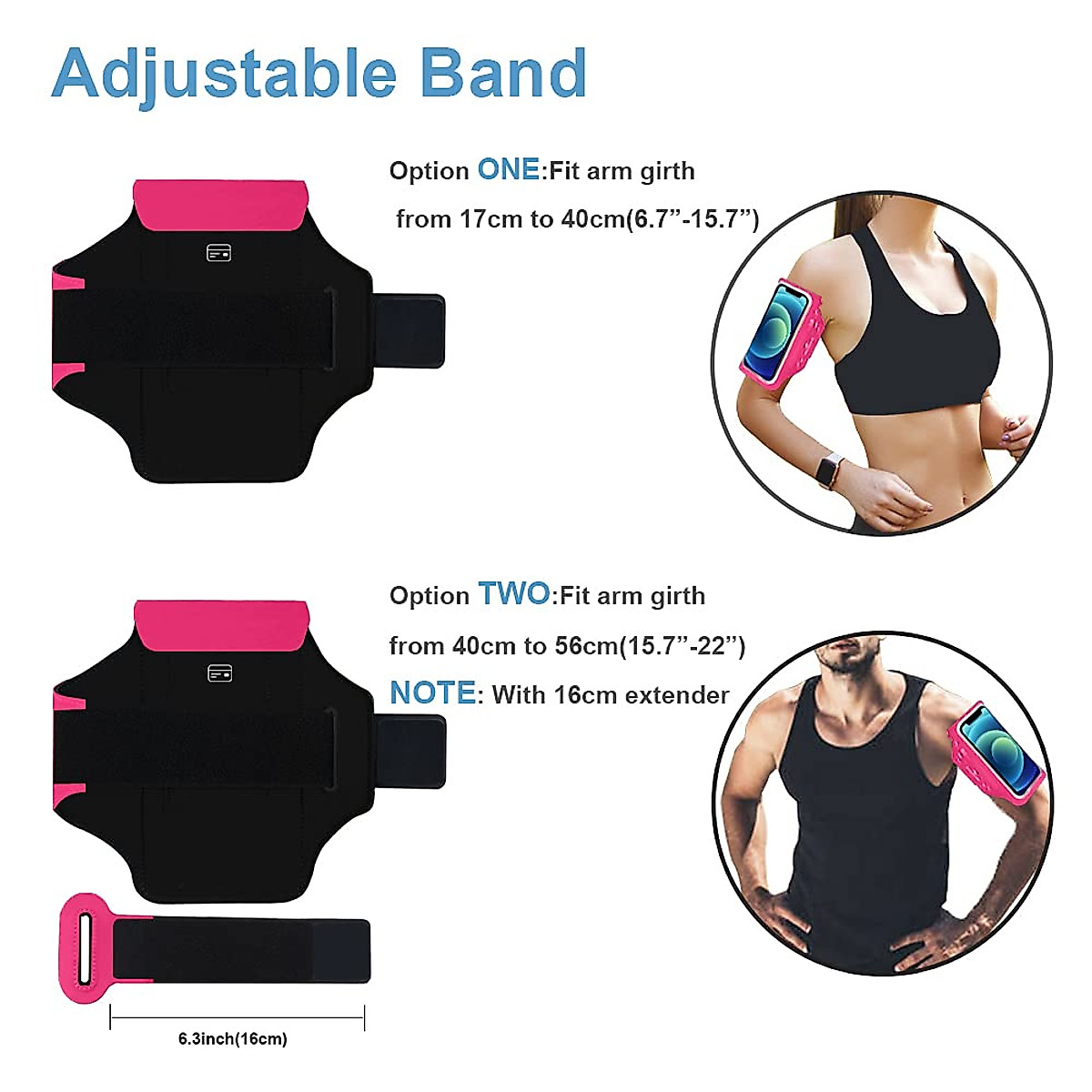 BUMOVE Armband for iPhone 15/14/13/12/11,iPhone 15 Pro/14 Pro/13 Pro/12 Pro/11 Pro with AirPods Holder Gym Running Workouts Arm Band Case (Pink)