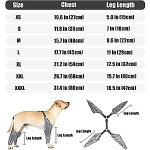 Dog Leggings to Prevent Licking, Pee, Dog Recovery Sleeve, Dog Sleeves for Wounds Front & Back Legs Grey 2X-Large