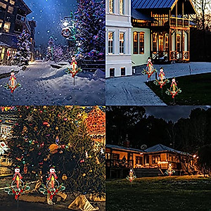 VAPESOON Solar Christmas Decorations Outdoor LED Lights, Waterproof Solar Snowman Ground Plug Lights for Garden Yard Lawn Pathway Walkway Driveway Holiday Winter Decorative Garden Stakes
