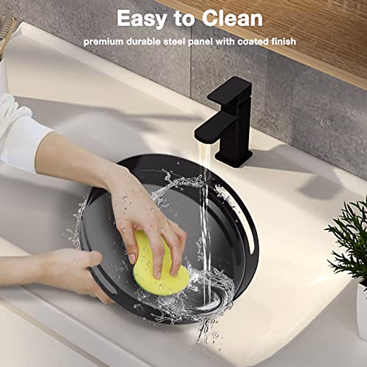 Lazy Susan Turntable Organizer - 12" Ultra Sturdy Metal Condiment Organizers for Table Cabinet Pantry Kitchen Refrigerator, Black, Pack of 3