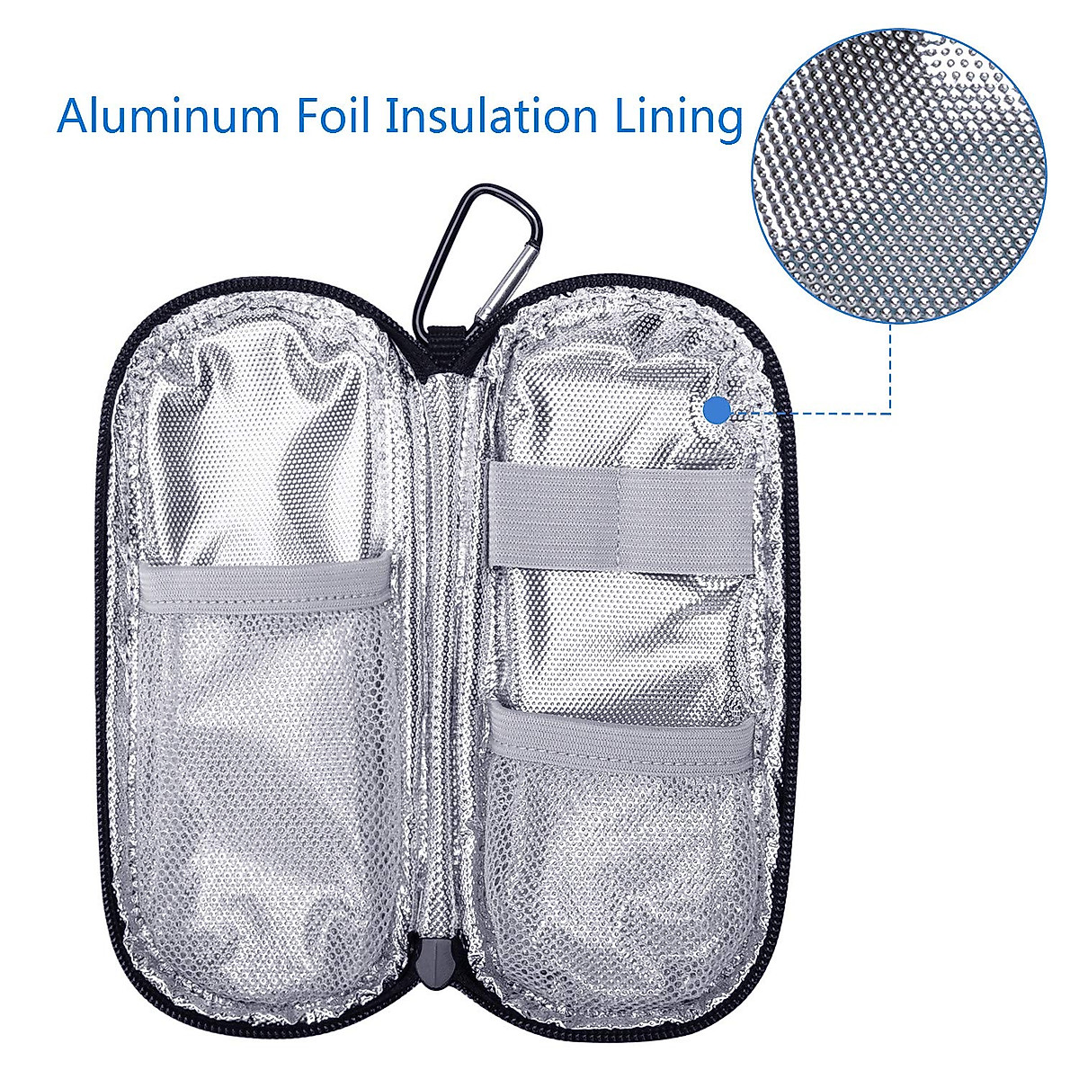 Yarwo Insulin Cooler Travel Case, Diabetic Medication Organizer with 2 Ice Packs for Insulin Pens and Other Diabetic Supplies, Black