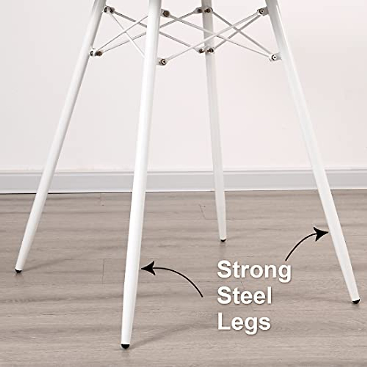 RokiaTek Round Dining Table Dia 31.5" Wood Top Metal Legs Simple Modern Leisure Table for Kitchen Dining Room Cafe Office Conference Coffee Room 2 to 4 People, White