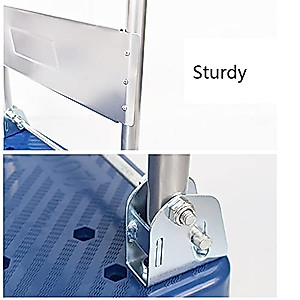 Generic Push Cart Dolly Platform Truck Large Folding Push Cart with Metal Handle and 4 Wheels for Home Bookstore Moving Trolley 660lbs Weight Capacity Platfor