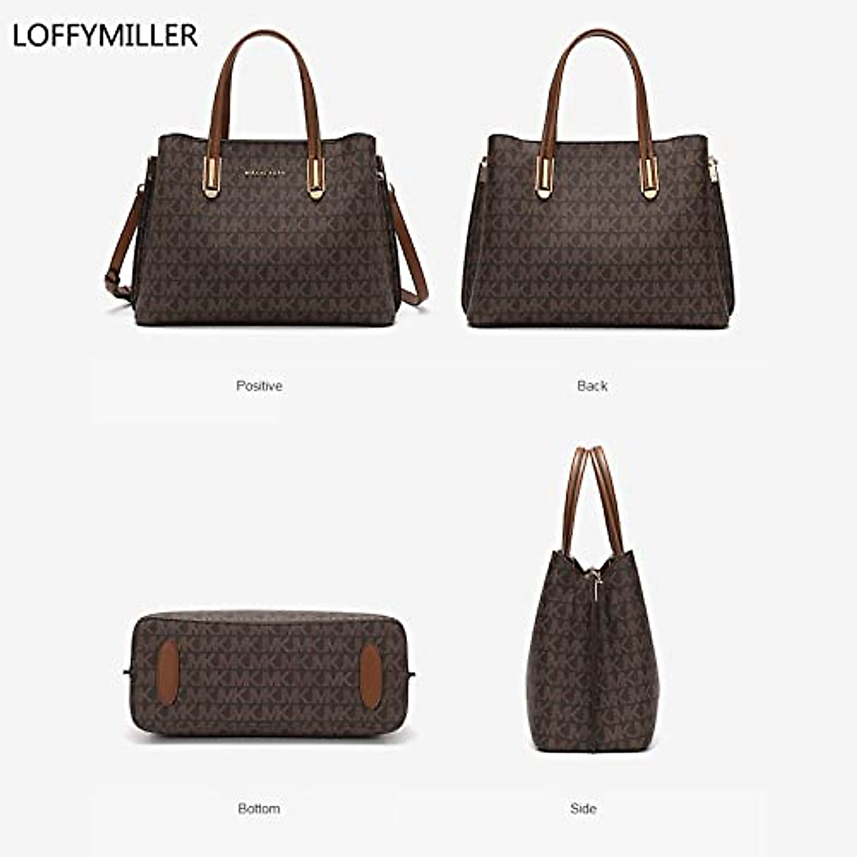 LOFFYMILLER Womens Shoulder Bag Genuine Leather Handbag Satchel Luxury Bag Large Capacity for woman