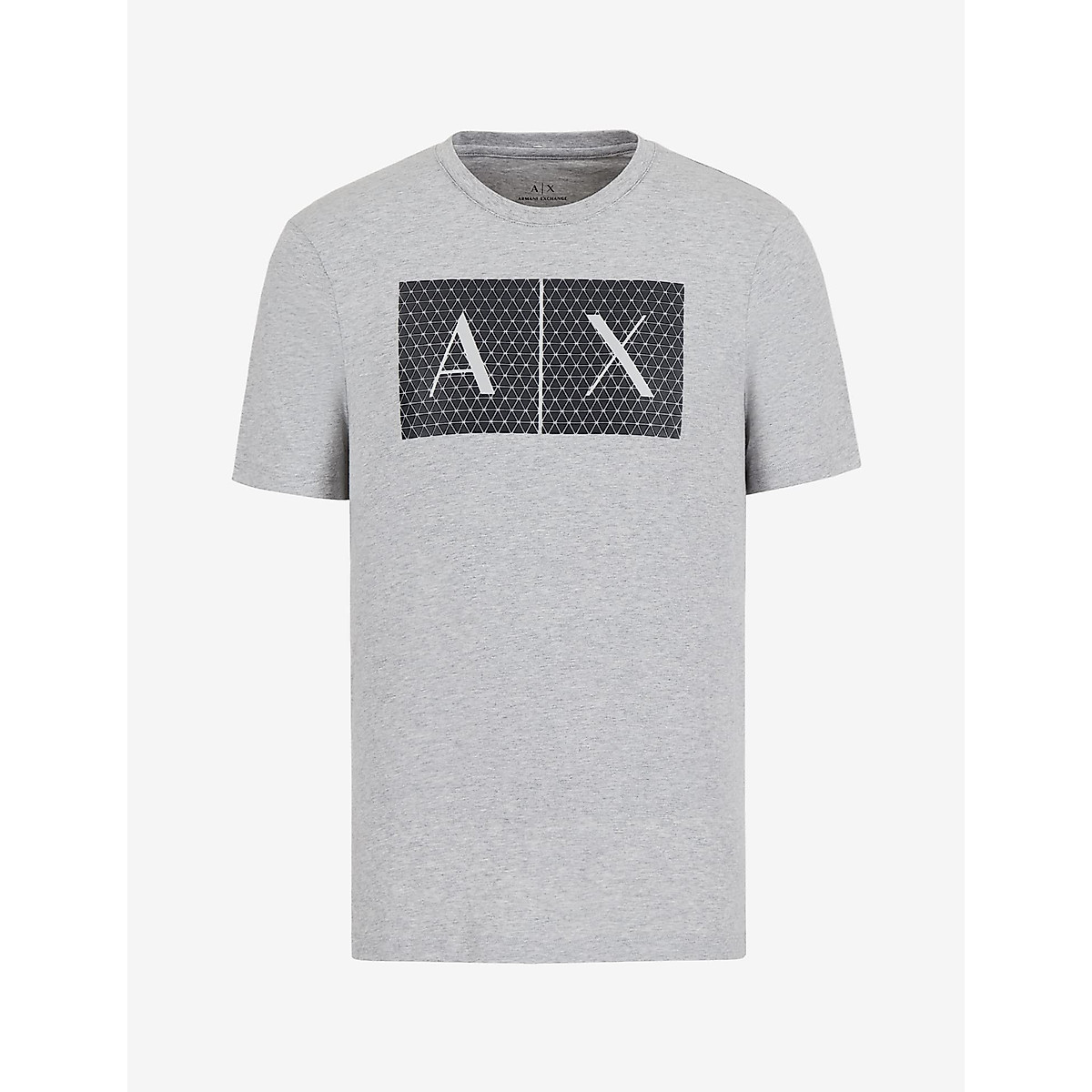 A|X ARMANI EXCHANGE mens Crew Quited Logo Tee T Shirt, Heather Grey, Medium US