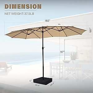 Cozy Daisy 15 FT Patio Umbrella With Base Included, Deck Umbrellas Outside With Stand