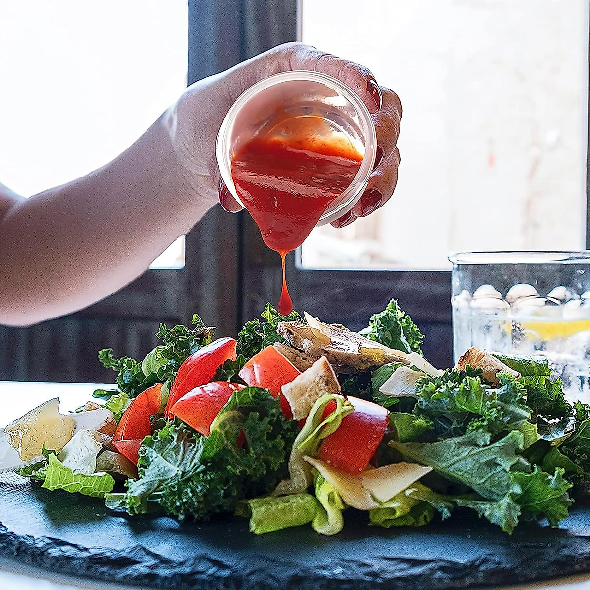 9 Pack Mini Plastic Sauce Squeeze Bottles Seasoning Boxes Salad Dressing Containers, Tiny Condiment Squeeze Bottles for Kids Lunch Box Accessories, 1-2 Ounce ( 3 style, orange/green/gray)