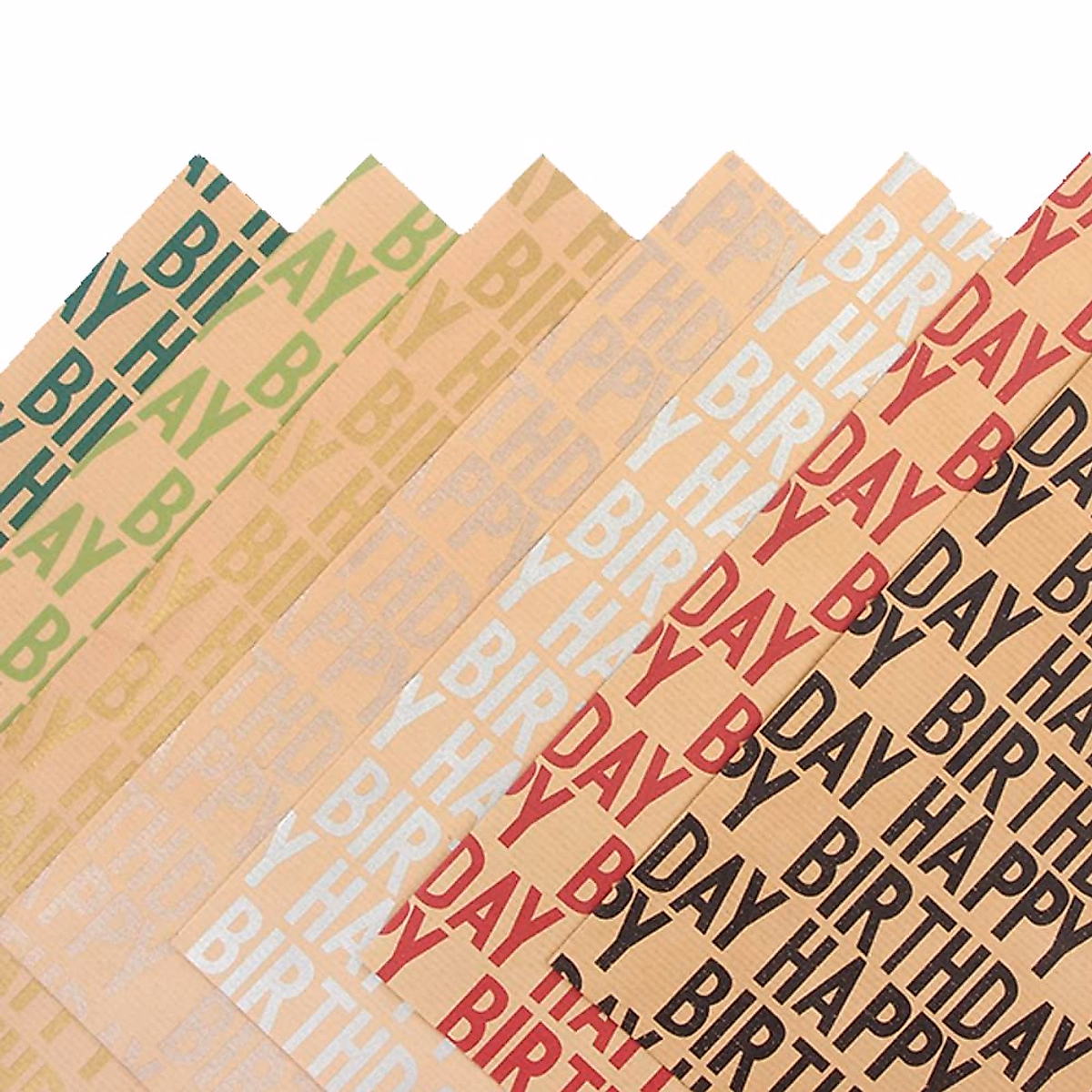 WDNUKEE Happy Birthday Wrapping Paper for Kids Girls Women Adults Boys Men,7 Sheets Classic Vintage Cowhide Birthday Gift Wrapping Paper,Birthday Wrapping Paper Folded Flat 20x28 inches each