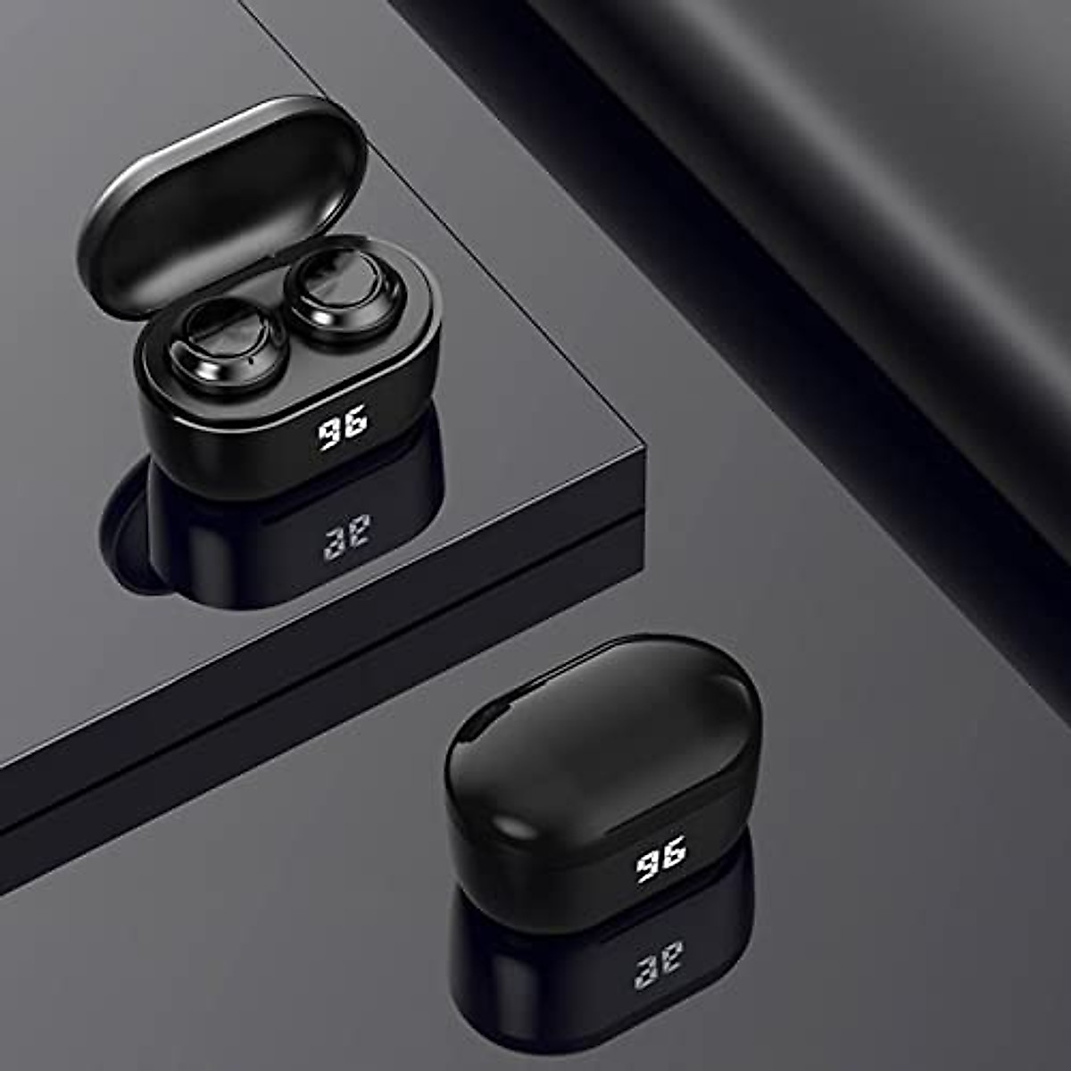 Wireless Earbuds Bluetooth 5.0 Headphones, in Ear Ultra-Mini Headset Built-in Microphone HD Calls, IPX5 Waterproof Immersive Premium Sound Stereophones Sports Earbug with Charging Case