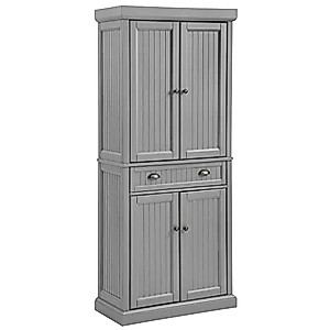 Crosley Furniture Seaside Kitchen Pantry Cabinet, Distressed Gray