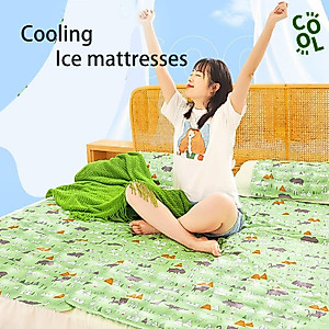 Cold Packs,Green,Natural air Conditioning,Summer Essentials,Chilled Feeling for 3hours for Improving Quality of Sleep,Cooling Mat Multi-Function Cool Jelly Pad