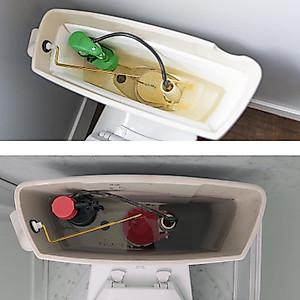 Jwodo Toilet Handle Replacement Kit, Side Mount Toilet Trip Levers with Seal Gasket and Nut, with Stainless Steel Flapper Chains, Universal Replacement for Most Toilets (White)