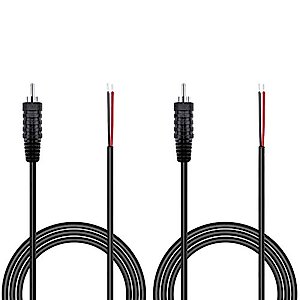 Pixelman (18AWG 6.5ft Heavy Gauge Speaker Wire RCA Adapter Plug to Bare Wire,RCA Speaker Audio Cable for TV Amplifier Receiver,Speakers Stereo Wire Cord to RCA Adapter Male-2 Pcs