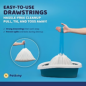 Cat Litter Box Liners with Drawstrings - 34" x 16" Scratch Resistant Cat Litter Bags for Medium & Large Litter Trays - Kitty Litter Bags and Cat Box Liners - Easy to Use Cat Litter Liners - 20 Count