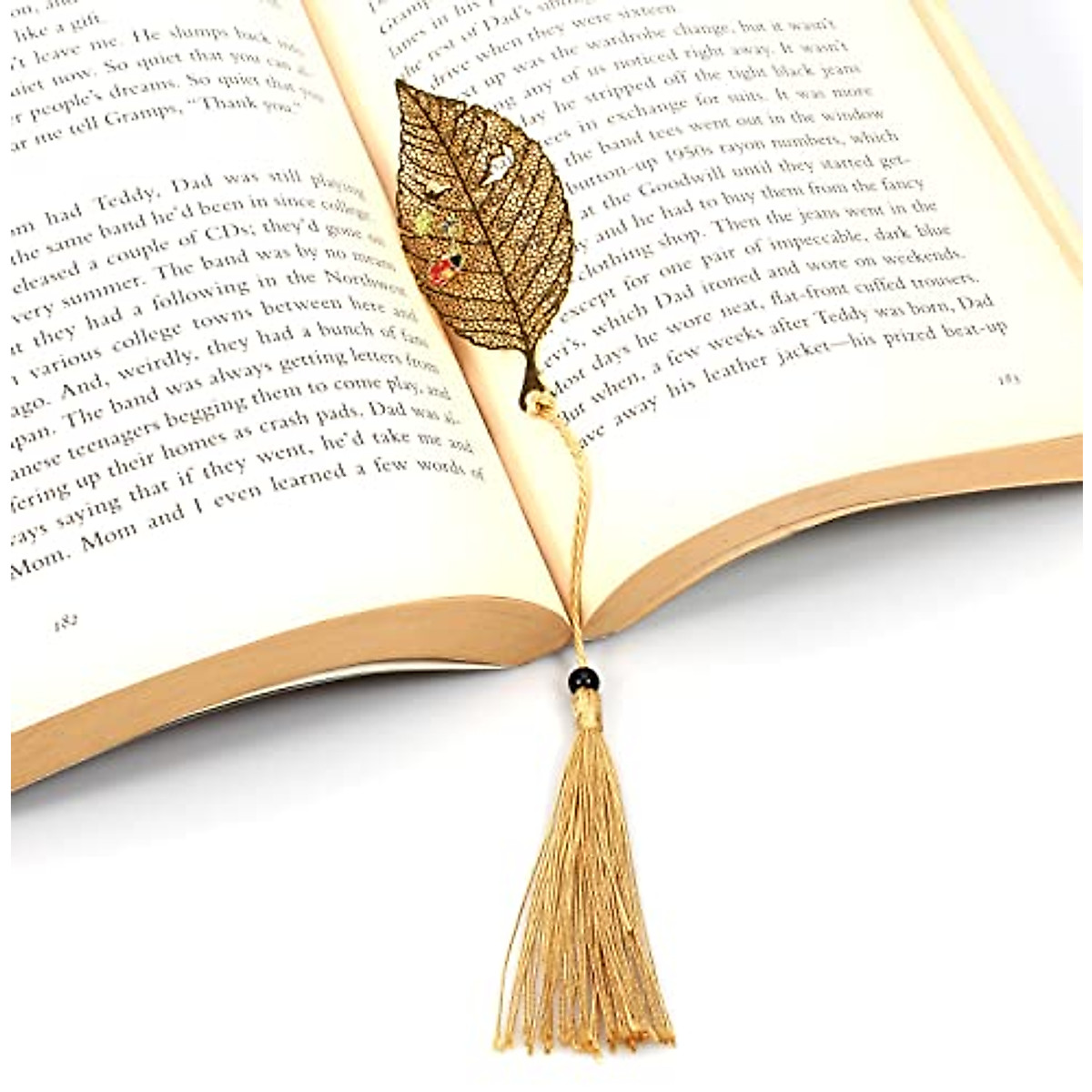Tueascallk Metal Leaf Tassel Bookmarks - As The Best Gift