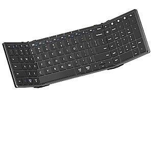 Gimibox Foldable Bluetooth Keyboard, GB320 Full Size Wireless Keyboard with Numeric Keypad, Portable Travel Keyboard for Windows iOS Android Tablets and Smartphones,Sync Up to 3 Devices(Black)