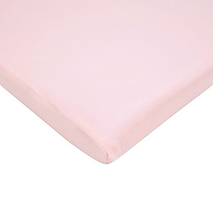 TL Care Supreme 100% Natural Cotton Jersey Knit Fitted 18" x 36" Cradle/Bassinet Sheet, Pink, Soft Breathable, for Girls