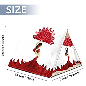 Y-DSIWX Guinea Pig House Bed, Rabbit Large Hideout, Small Animals Nest Hamster Cage Habitats Red Spanish Dancer with Fan