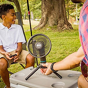 Coleman OneSource Rechargeable Outdoor Camping Gear: Camp Shower, Cordless Vacuum, Fan, Speaker, & Air Pump—All Powered by One Interchangeable Battery!