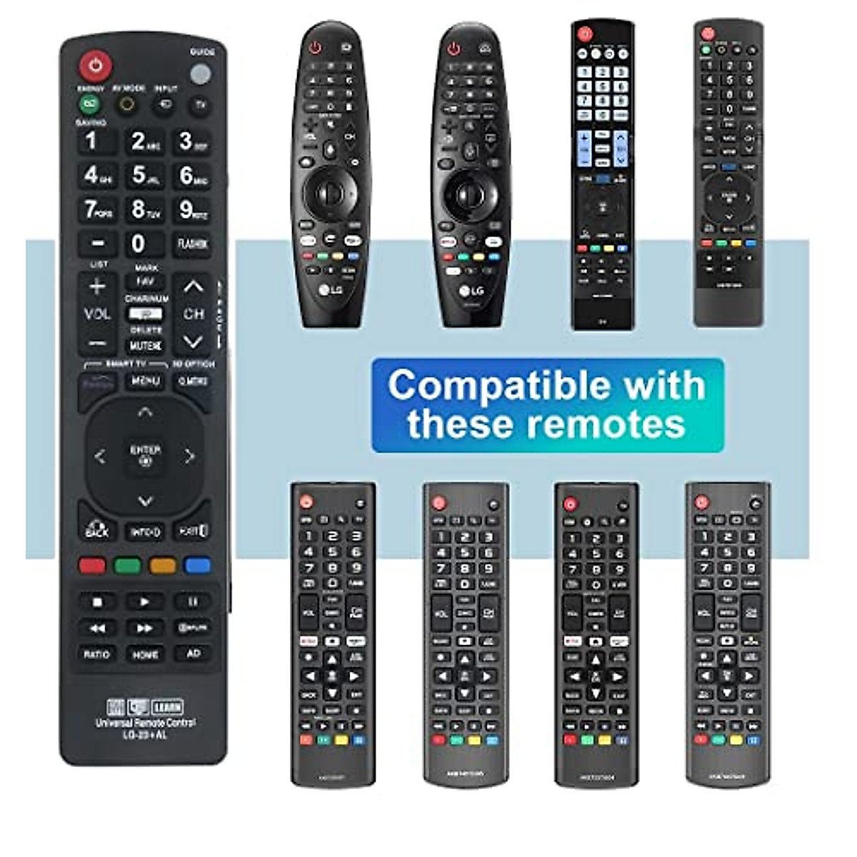 Nettech New LG AKB72915239 Universal Remote Control for All LG Brand TV, Smart TV - 1 Year Warranty(LG-23+AL)
