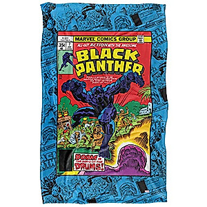 Black Panther Blanket, 36"x58" Black Panther No.7 Comic Cover Silky Touch Super Soft Throw Blanket