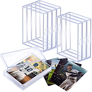 Gersoniel 8 Pcs Baseball Card Case Trading Card Protector 35 Trading Card Capacity Hinged Box Holder Case for Football Plastic Sports Card Case Trading Cards Card Storage and Display, Holds 280 Cards