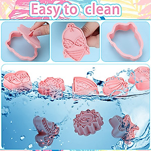 16 Pcs Summer Beach Cookie Cutters with Plunger Stamps Set Tropical Cookie Molds Beach Party Supplies Biscuit Fondant Cutters, Pineapple Flamingo Palm Tree Starfish Seashell Sunglasses Ice Cream