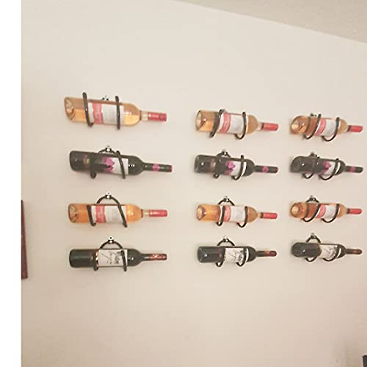 Pmsanzay Wall Mounted Wine Rack Wine Bottle Rack Holder Storage Organizer with Rubber Protection（No Scratches）- Home & Kitchen Décor - Pack of 6